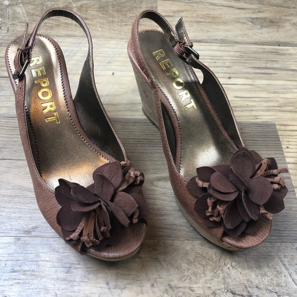 Report | Shoes | Report Guston Slingback Peep Toe Wedge Sandal 65 ...